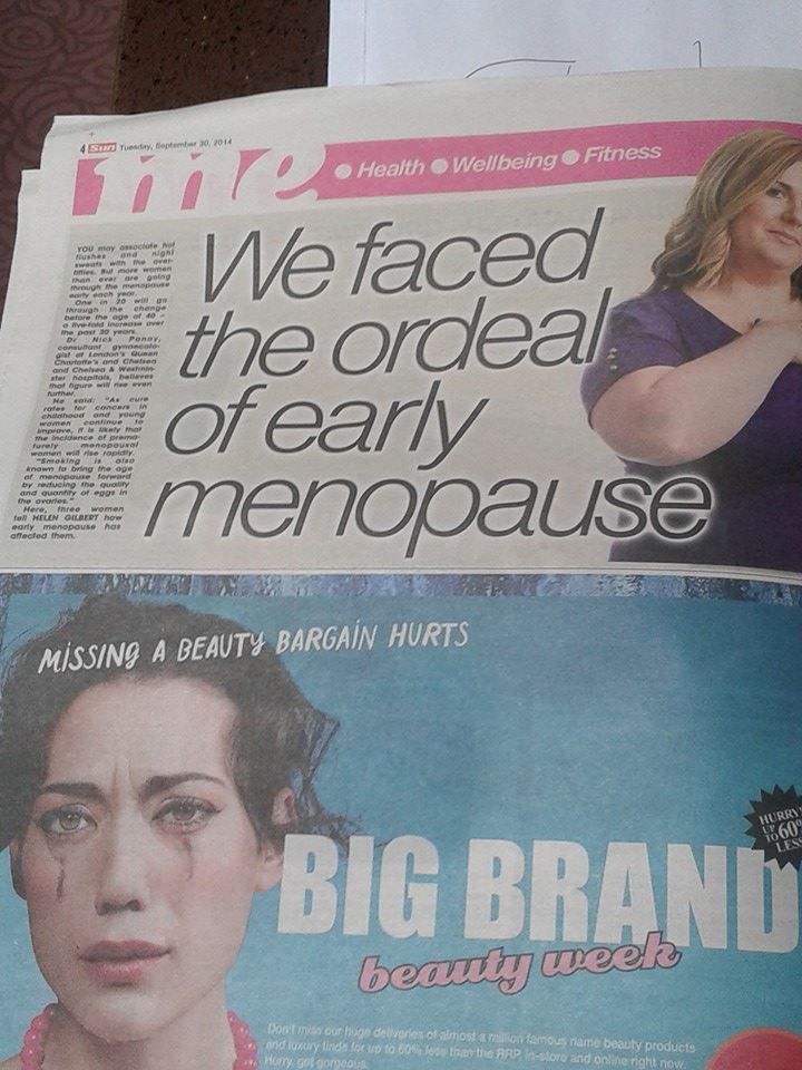 Early Menopause gets a double page spread in The Sun - Tanith Lee - Mrs ...