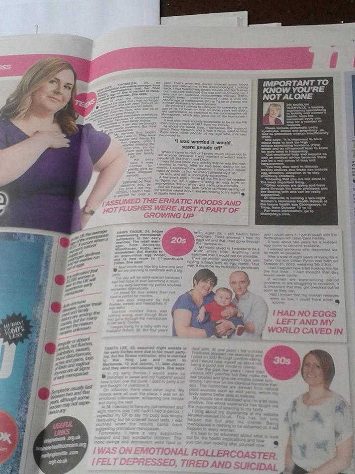 Early Menopause gets a double page spread in The Sun - Tanith Lee - Mrs ...